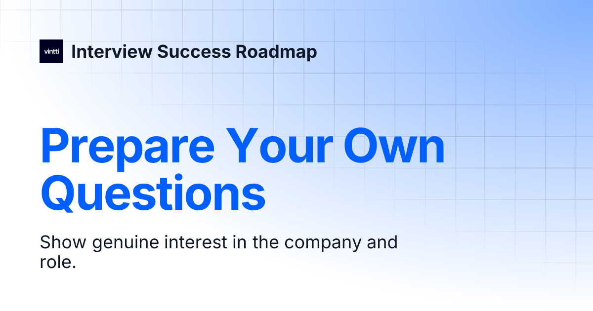 Prepare Your Own Questions | Interview Success Roadmap